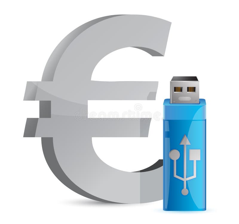 Currency Sign USB Memory Stick Stock Illustration - Illustration of ...