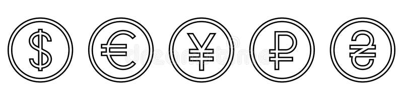 Currency Signs of Different Countries. Set of Vector Currency Symbols ...