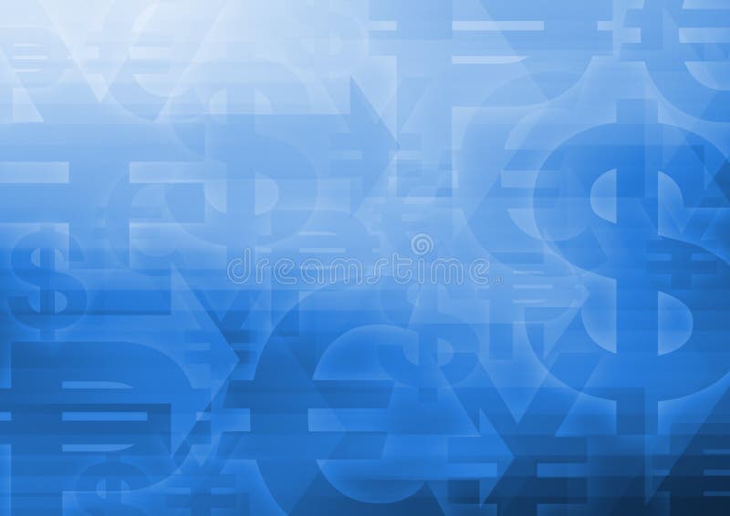 Currency Symbol On Bright Blue Stock Illustration - Illustration of ...