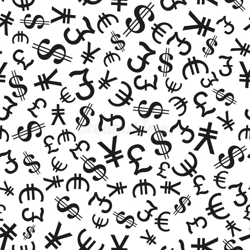 Currency Symbol Seamless Pattern Stock Vector - Illustration of design ...