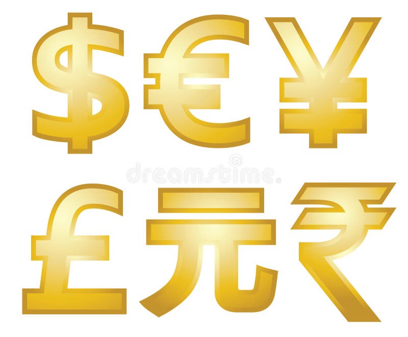 Global Currency Symbols - White Stock Illustration - Illustration of ...