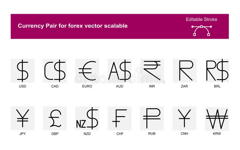 Currency Symbols Forex Trading Platform Stock Vector - Illustration of ...