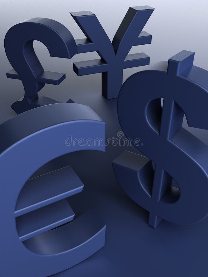 Currency Symbols stock illustration. Illustration of blue - 144158076