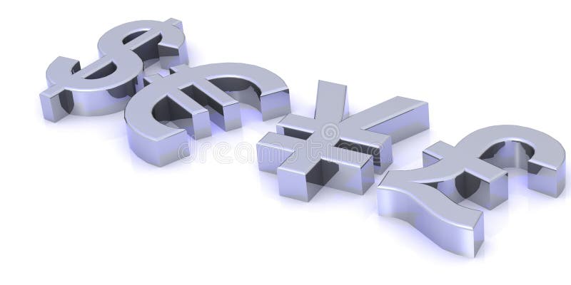 Currency Symbols Isolated on White Background Stock Illustration ...