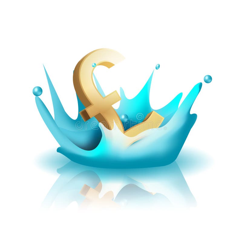 Water Pound Sterling Symbol, 3D Rendering Stock Illustration ...