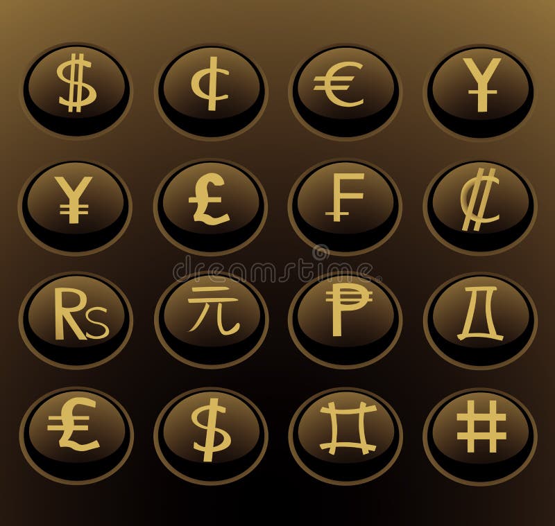 Currency web buttons stock illustration. Illustration of cent - 1546123