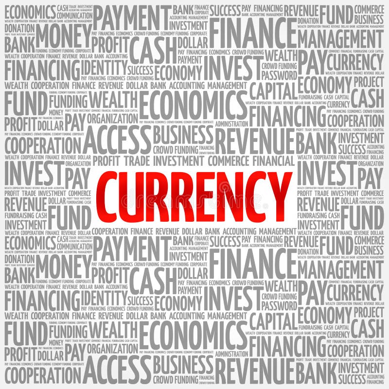 CURRENCY word cloud stock illustration. Illustration of foreign - 199341344