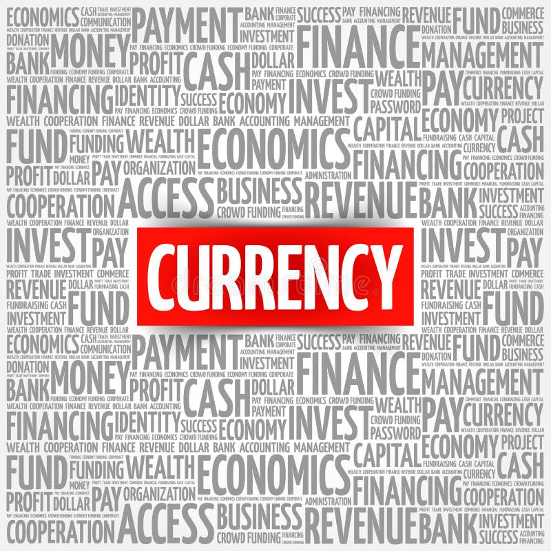 CURRENCY word cloud stock illustration. Illustration of dollar - 206453944