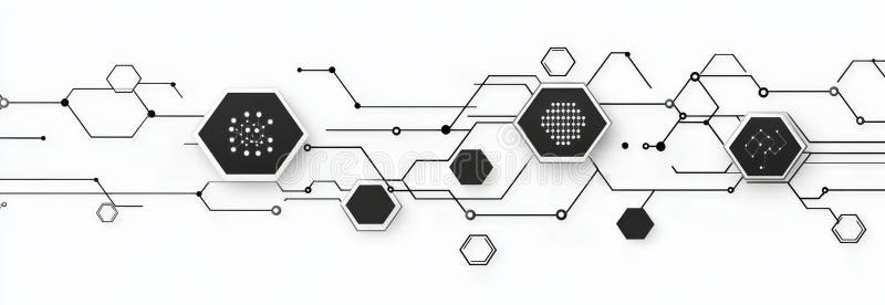 A Current Abstract Background with Geometric Shapes and Circuits ...