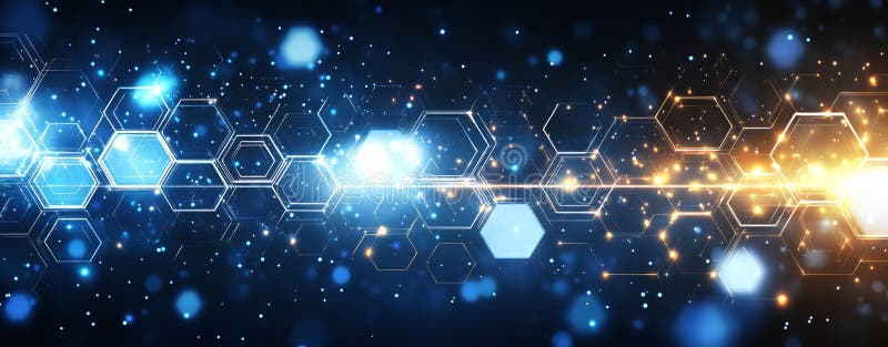 A Current Abstract Background with Hexagons in Multiple Shades of Blue ...