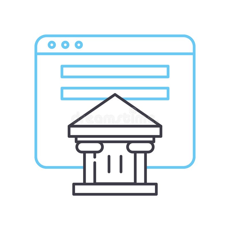 Current Account Line Icon, Outline Symbol, Vector Illustration, Concept ...