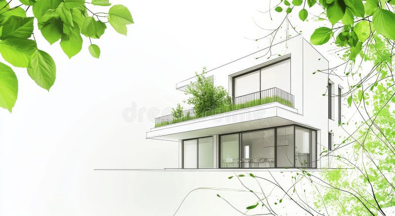Current Architectural Plan for a Modern Home Stock Photo - Image of ...