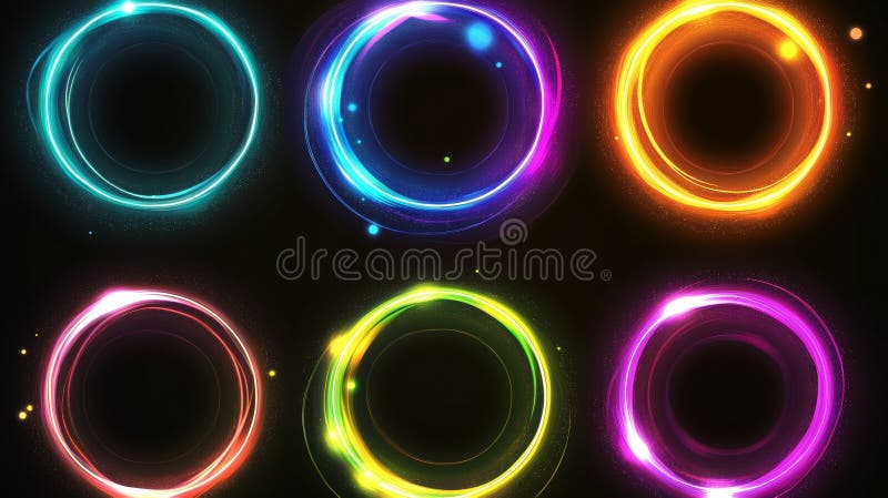 A Current Array of Optical Halo Flares Enhanced with Neon Light Effects ...