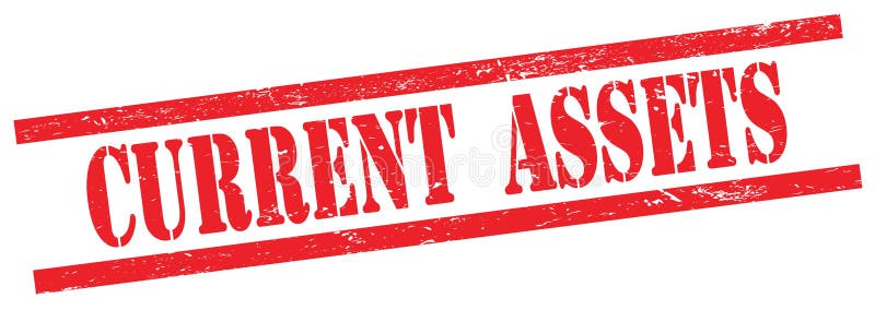 CURRENT ASSETS Text on Red Grungy Rectangle Stamp Stock Illustration ...
