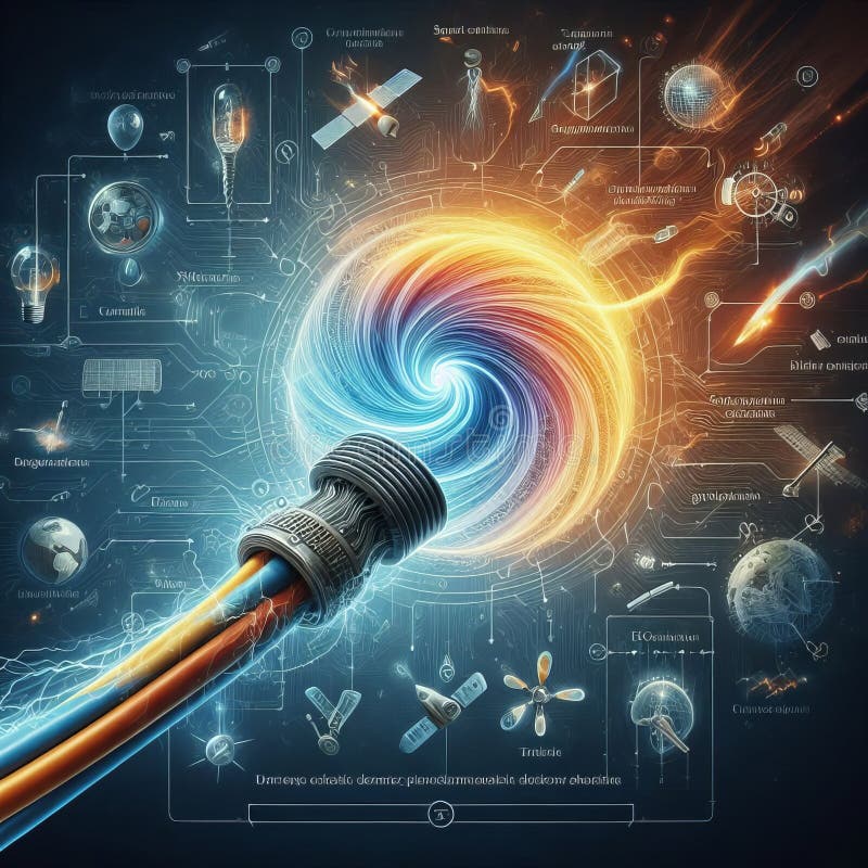 Current Flow a Detailed Illustration of the Flow of Electricity Stock ...