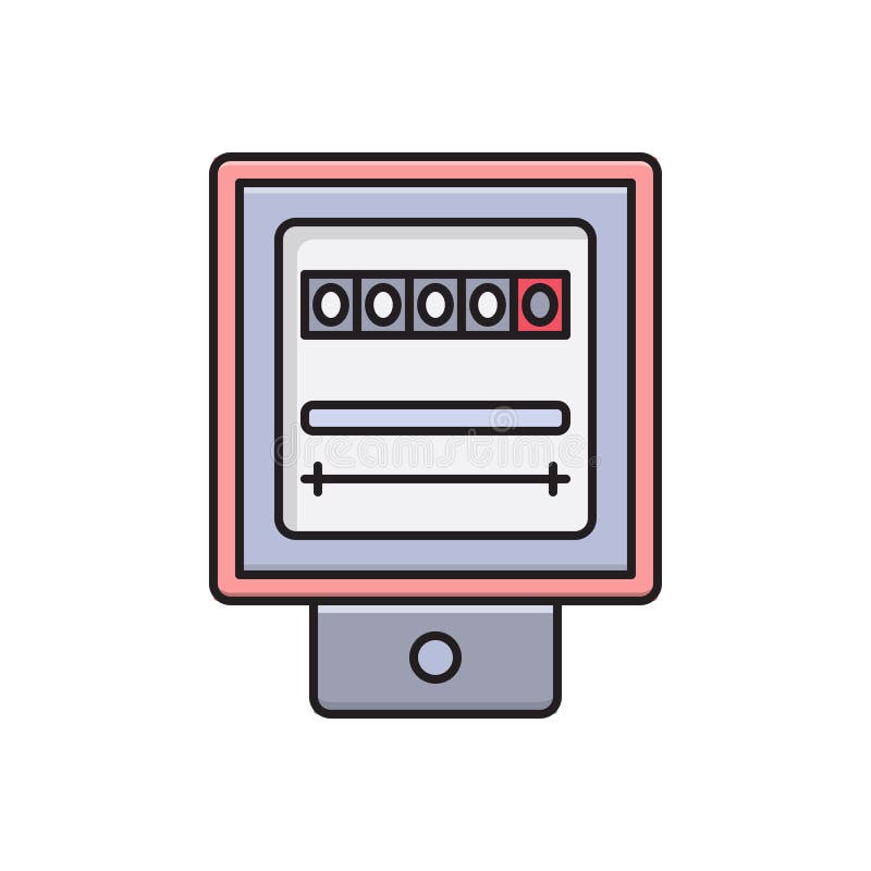 Current Vector Flat Color Icon Stock Illustration - Illustration of ...