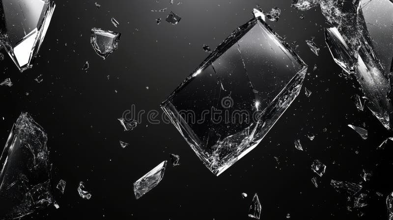 A Current Illustration Showing Fragments of Smashed Mirror Shards on a ...