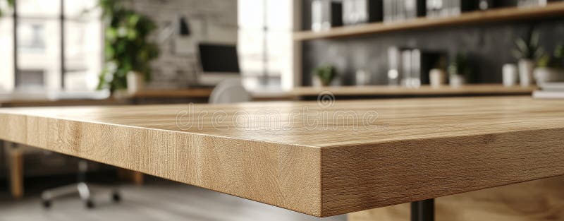 A Current Office Setup Featuring a Wooden Reception Desk, Elegant Chair ...