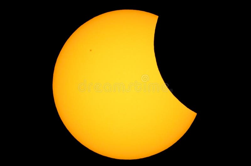 Current Phase of a Solar Eclipse. Stock Image - Image of solar, moon ...
