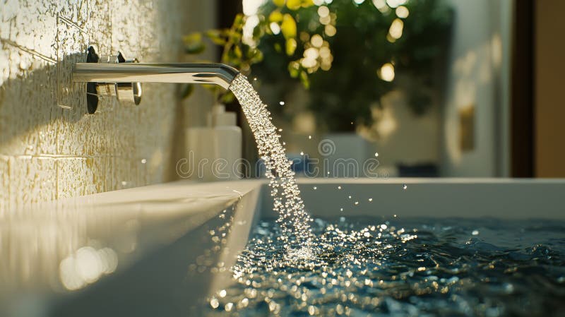 A Current Photo-realistic Rendering of a Water Faucet, Standing Alone ...