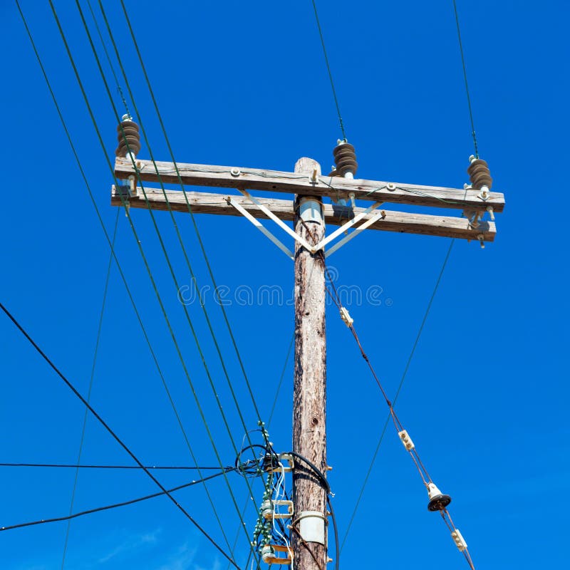 Current Pole Electricity Line in the Cloudy Sky and Abstract Ba Stock ...