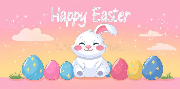 A Current Representation of Happy Easter Wishes Greeting is Shown Stock ...
