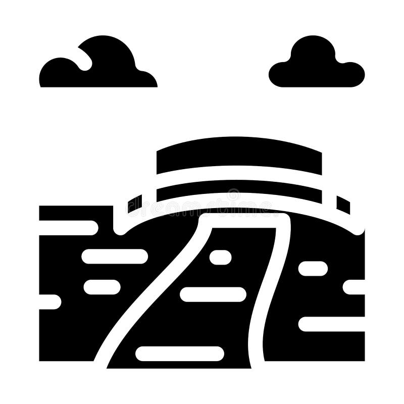 Current River with Bridge Icon Vector Glyph Illustration Stock Vector ...