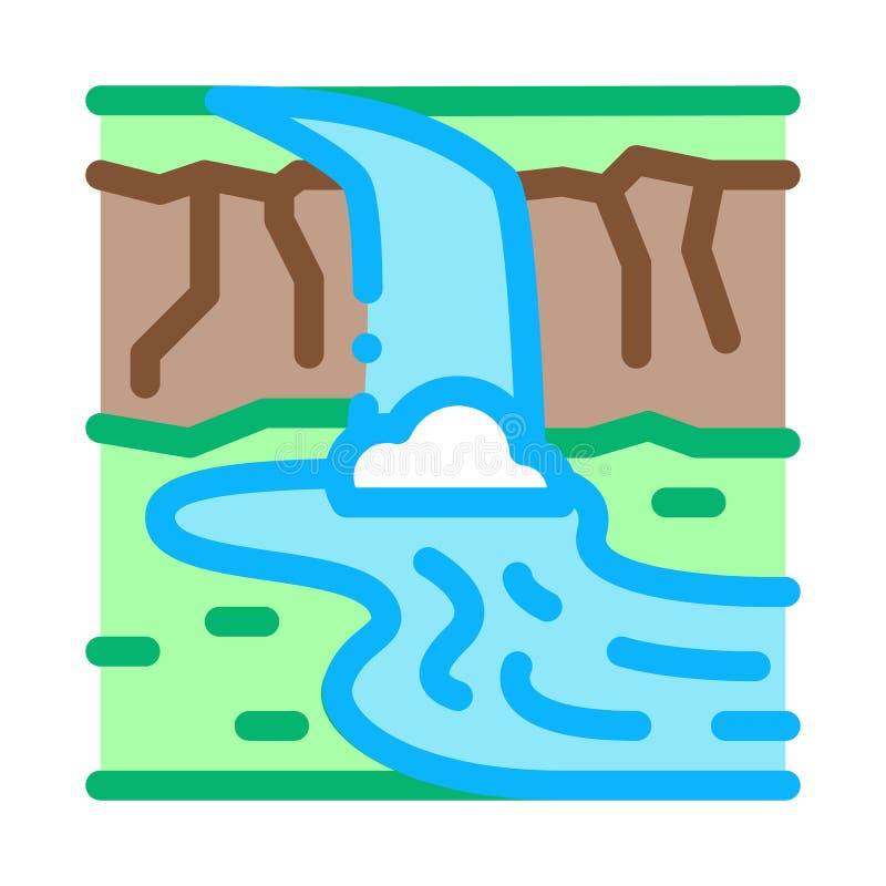 Current River among Gorge Icon Vector Outline Illustration Stock Vector ...