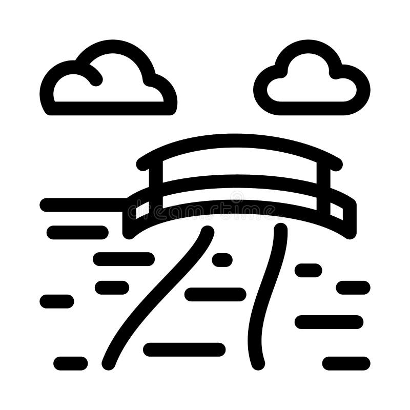 Current River among Gorge Icon Vector Outline Illustration Stock Vector ...