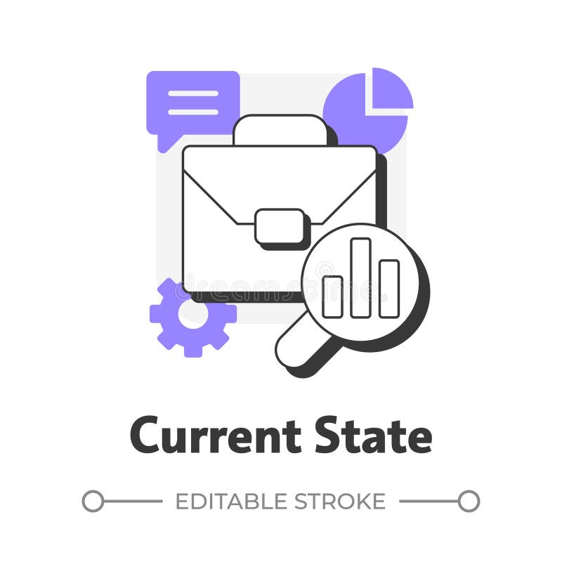 Current State Flat Outline Concept Icon Stock Illustration ...
