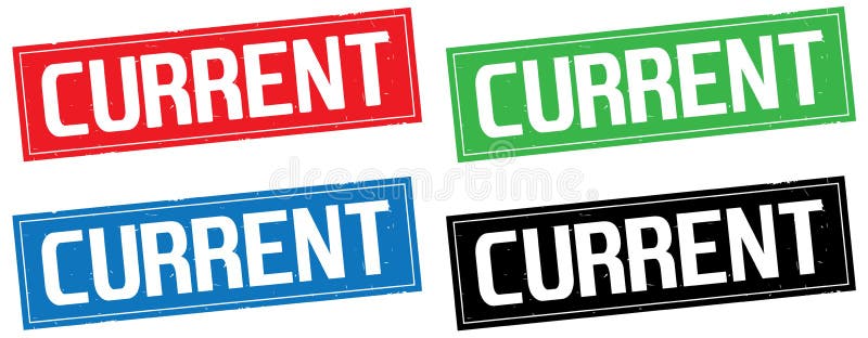 CURRENT Text, on Rectangle Border Stamp Sign. Stock Illustration ...