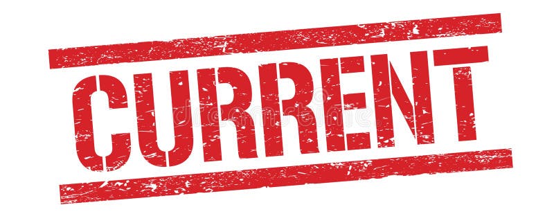 CURRENT Text, on Rectangle Border Stamp Sign. Stock Illustration ...