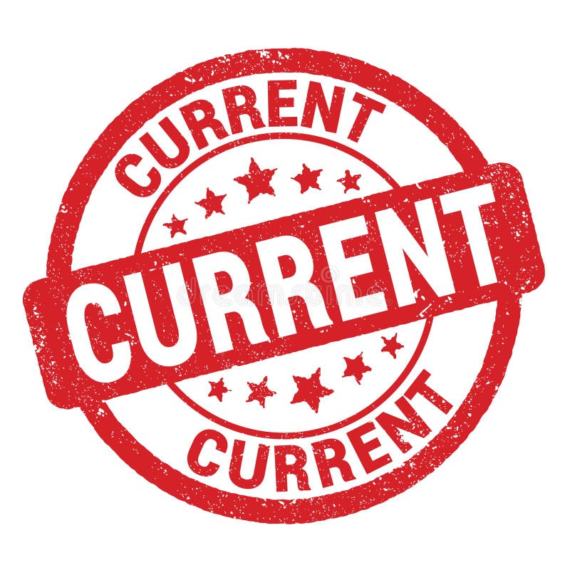 CURRENT Text Written on Red Round Stamp Sign Stock Illustration ...