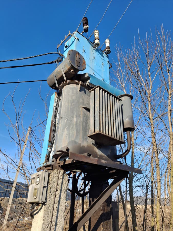 Current Transformer and High Voltage Electric Power Lines Stock Image - Image of high ...