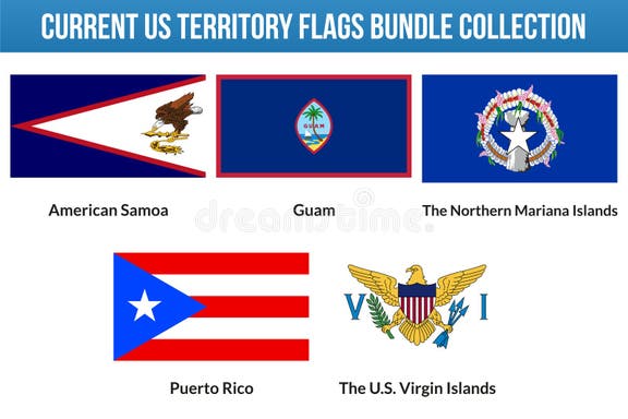 Current US Territory Flags Bundle Collection High Quality Vector ...