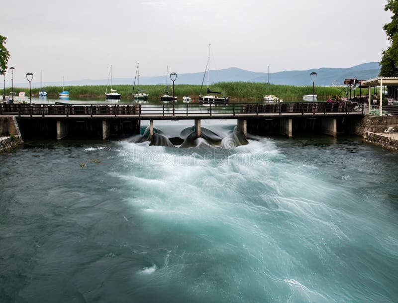 Water Flowing Under a Bridge Stock Photo - Image of natural, motion ...