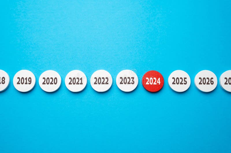 Current Year is 2024. Yearly Calendar Stock Photo - Image of investment ...