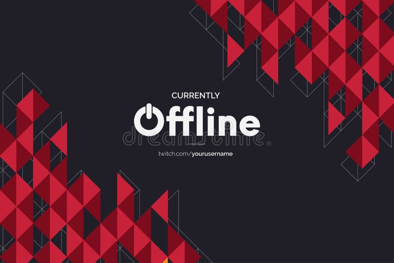 Currently Offline Banner with Polygonal Red Shapes Template Stock ...