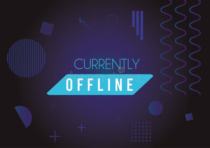 Currently Offline Lettering Memphis Style in Purple Background Stock ...