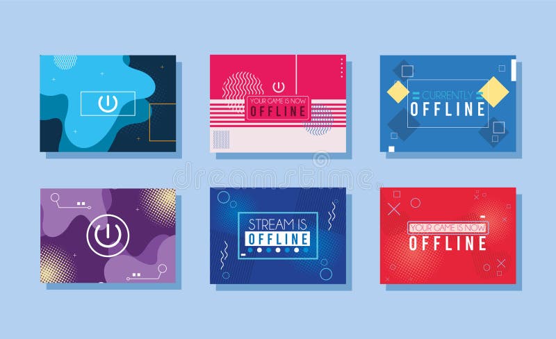 Currently Offline Six Templates Stock Vector - Illustration of purple ...