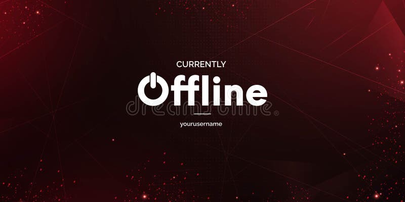 Currently Offline Twitch Background with Red Shapes Banner Vector ...