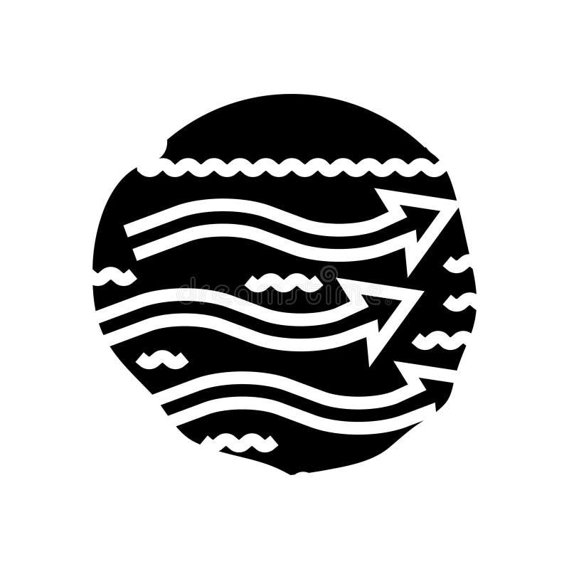 Currents Tidal Power Glyph Icon Vector Illustration Stock Illustration ...