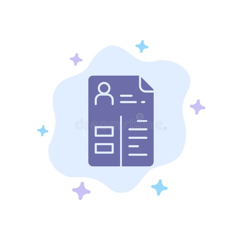 Curriculum, Cv, Job, Portfolio Blue Icon on Abstract Cloud Background ...