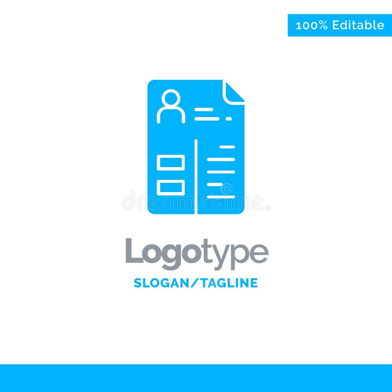Curriculum, Cv, Job, Portfolio Blue Solid Logo Template. Place for ...