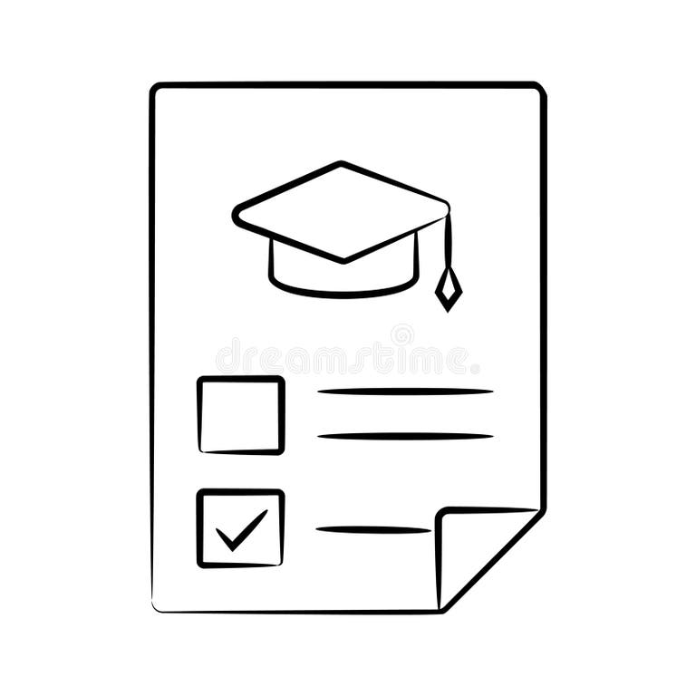 Curriculum Icon Creatively Designed in Hand Drawn Style Stock Vector ...