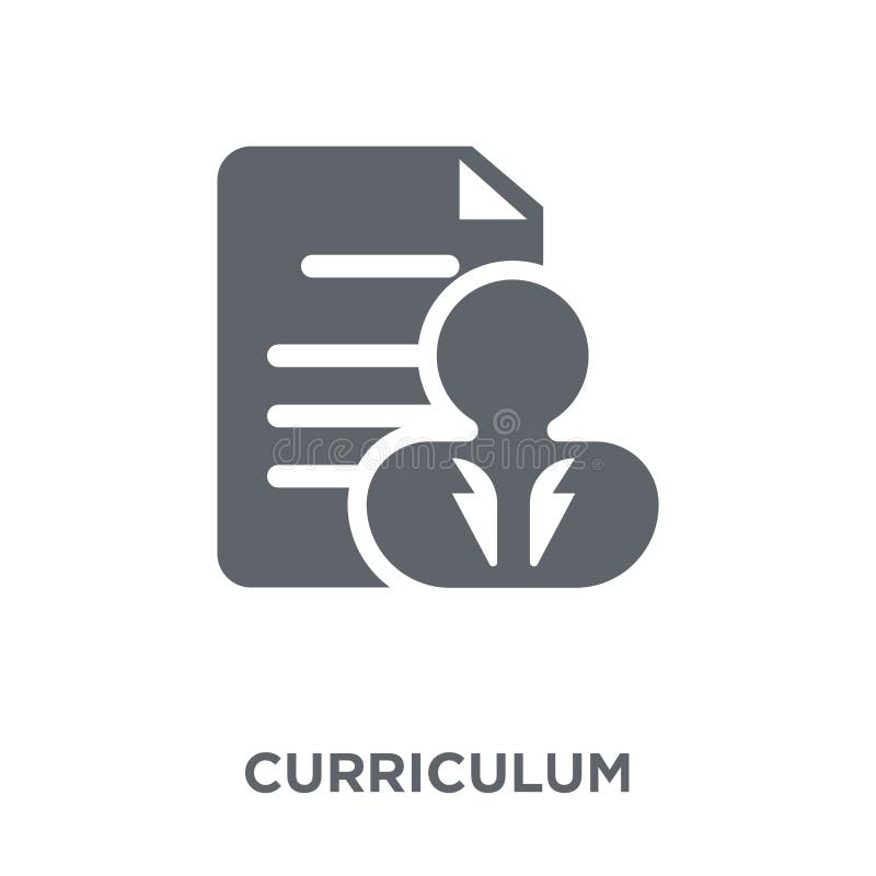Curriculum Icon Vector Sign and Symbol Isolated on White Background ...