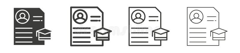 Curriculum Icon Vector Set on White Background Stock Vector ...
