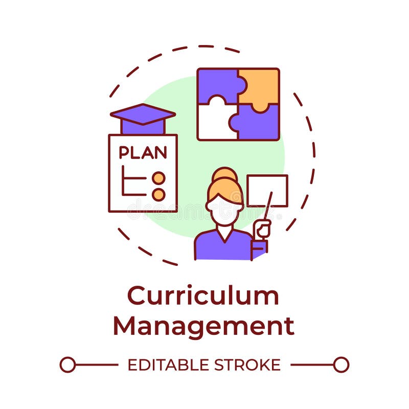 Curriculum Management Multi Color Concept Icon Stock Vector ...