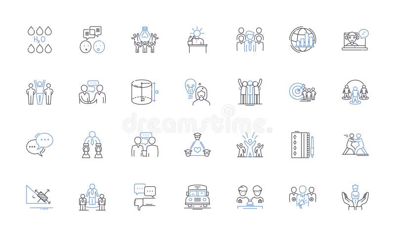 Curriculum Line Icons Collection. Syllabus, Instruction, Learning ...