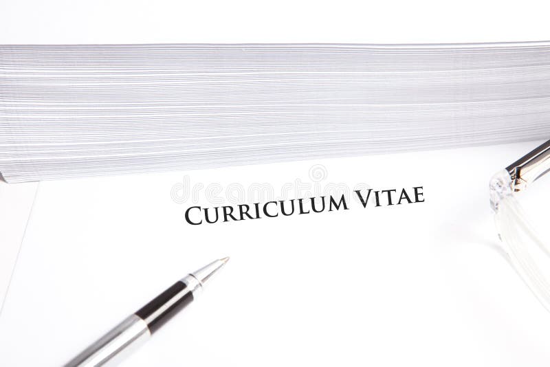 Curriculum Vitae with Empty Text Space on White Document Stock Photo ...